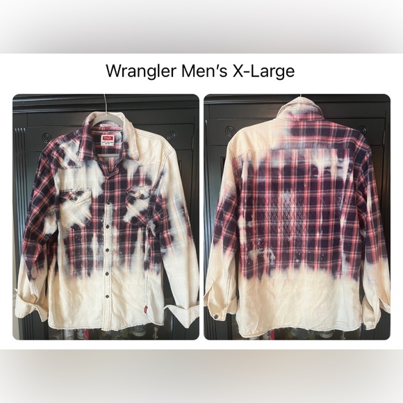 Wrangler | Tops | Upcycled Wrangler Flannel I Bleach And Distress Each ...